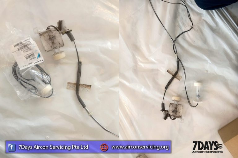 Replace Daikin Ceiling Cassette drain pump and float switch in Yishun ...